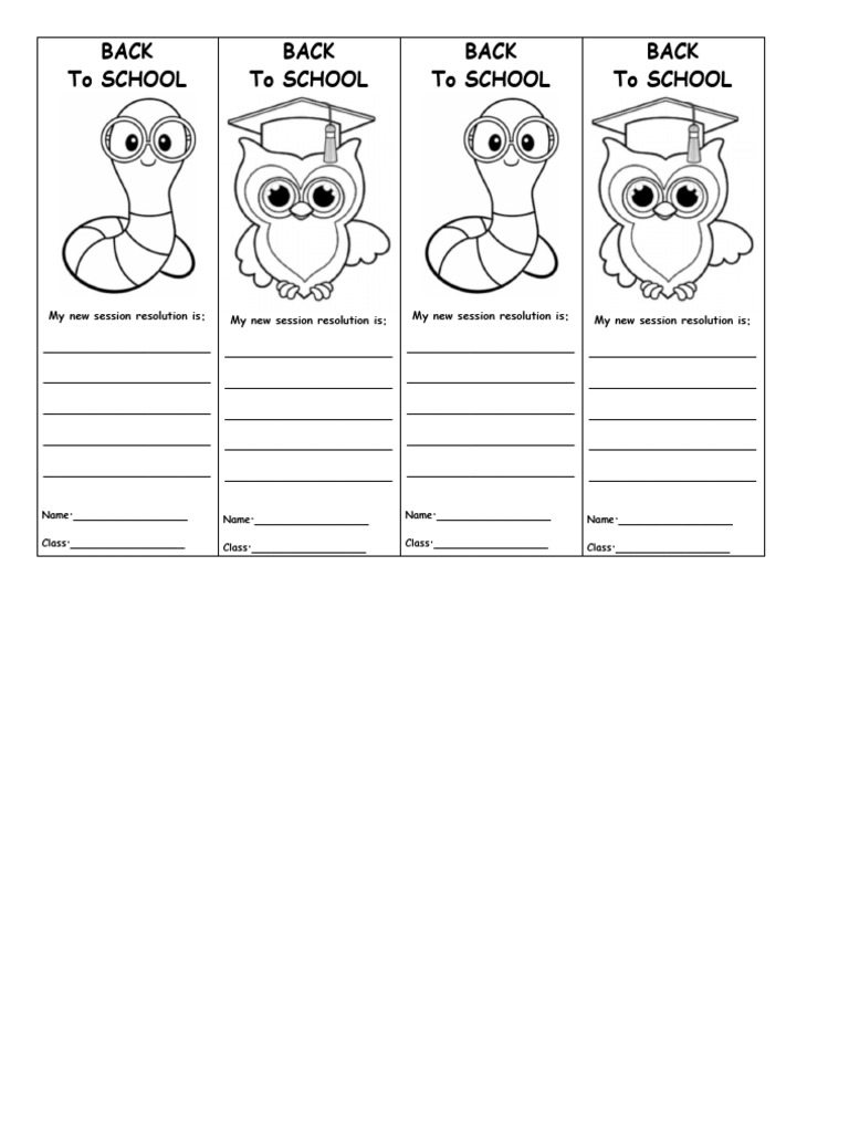 BACK To School Book Mark | PDF