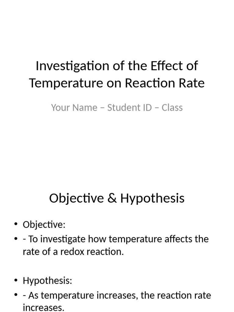 Temperature's Impact on Reaction Rate | PDF