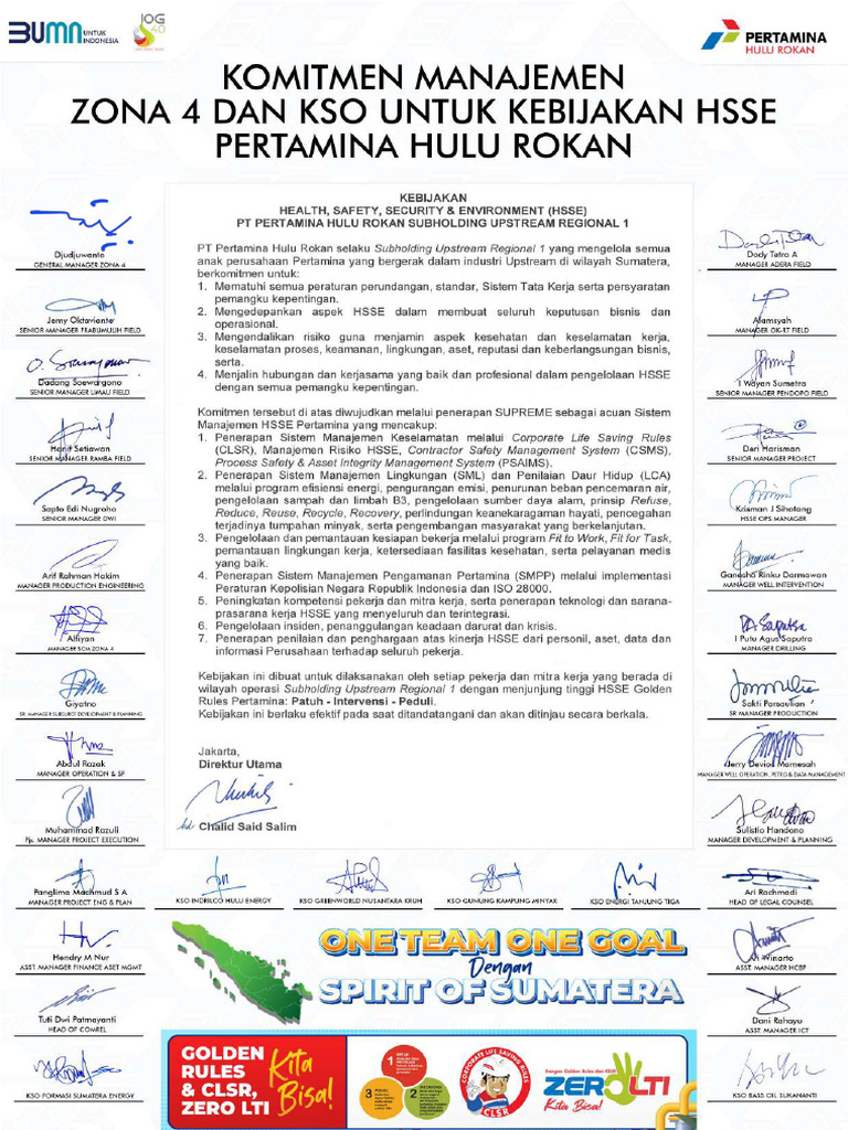 Komitmen Kebijakan HSSE Rev2 | PDF
