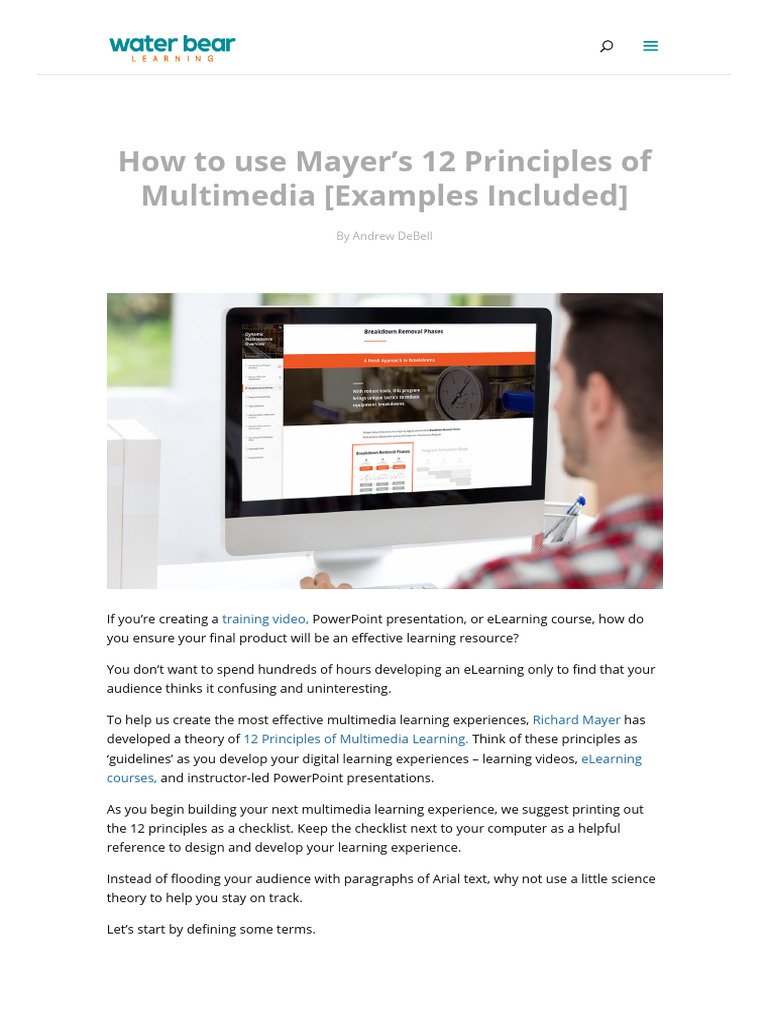 Applying Mayer's 12 Multimedia Principles | PDF | Multimedia | Learning