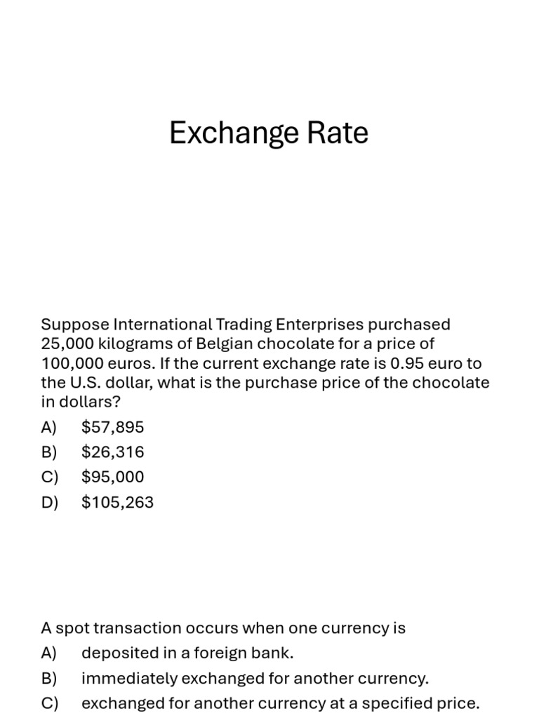 Exchange Rate | PDF | Exchange Rate | Euro