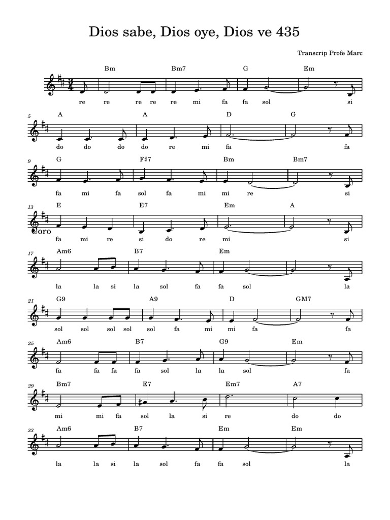 Coro "Dios sabe, Dios oye, Dios ve" | PDF
