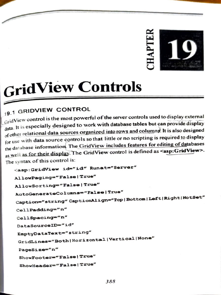 ASP.NET GridView Control Overview | PDF | Databases | Data Management