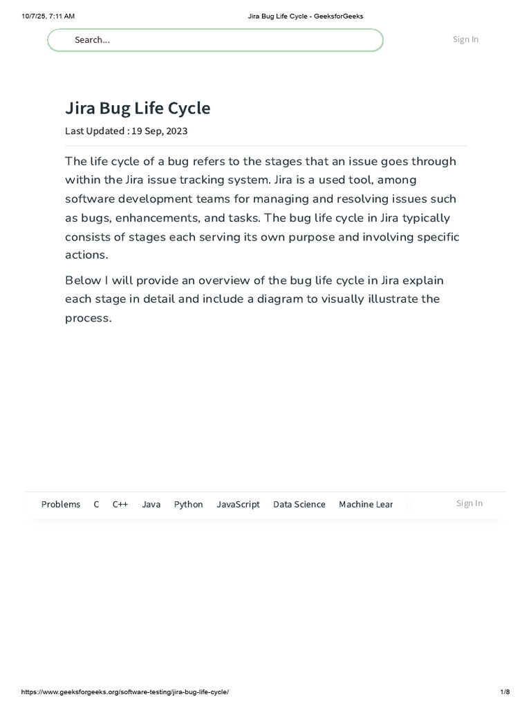 Jira Bug Life Cycle Explained | PDF | Software Bug | Software Development