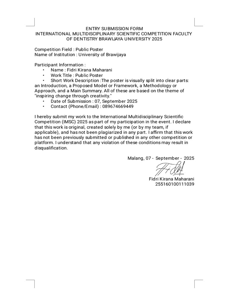 Entry Submission Form - Docx 2 | PDF