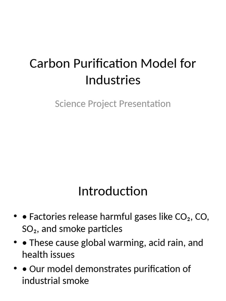 Carbon Purification Model for Industries | PDF