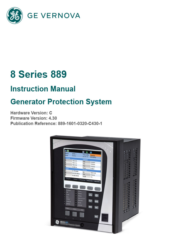 8 Series 889 Generator Protection Manual | PDF | Sampling (Signal ...