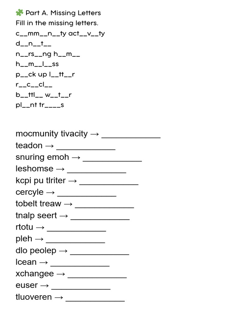 White Colorful Sustainability Vocabulary Activity Worksheet | PDF