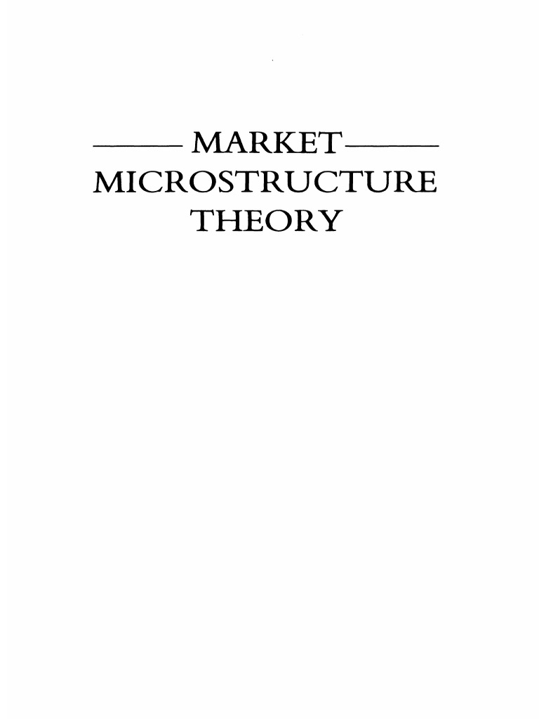 Market Microstructure Theory" by Maureen O'Hara (Advanced) | PDF