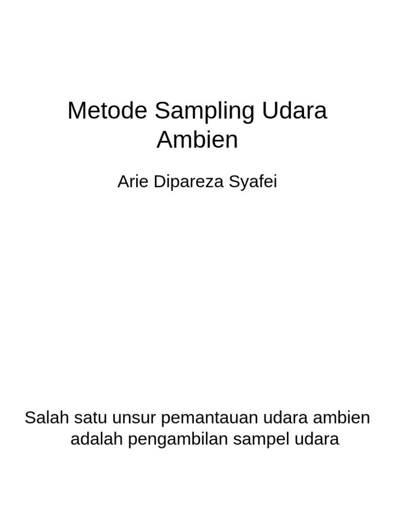 Metode Sampling Udara Ambienv1 | PDF