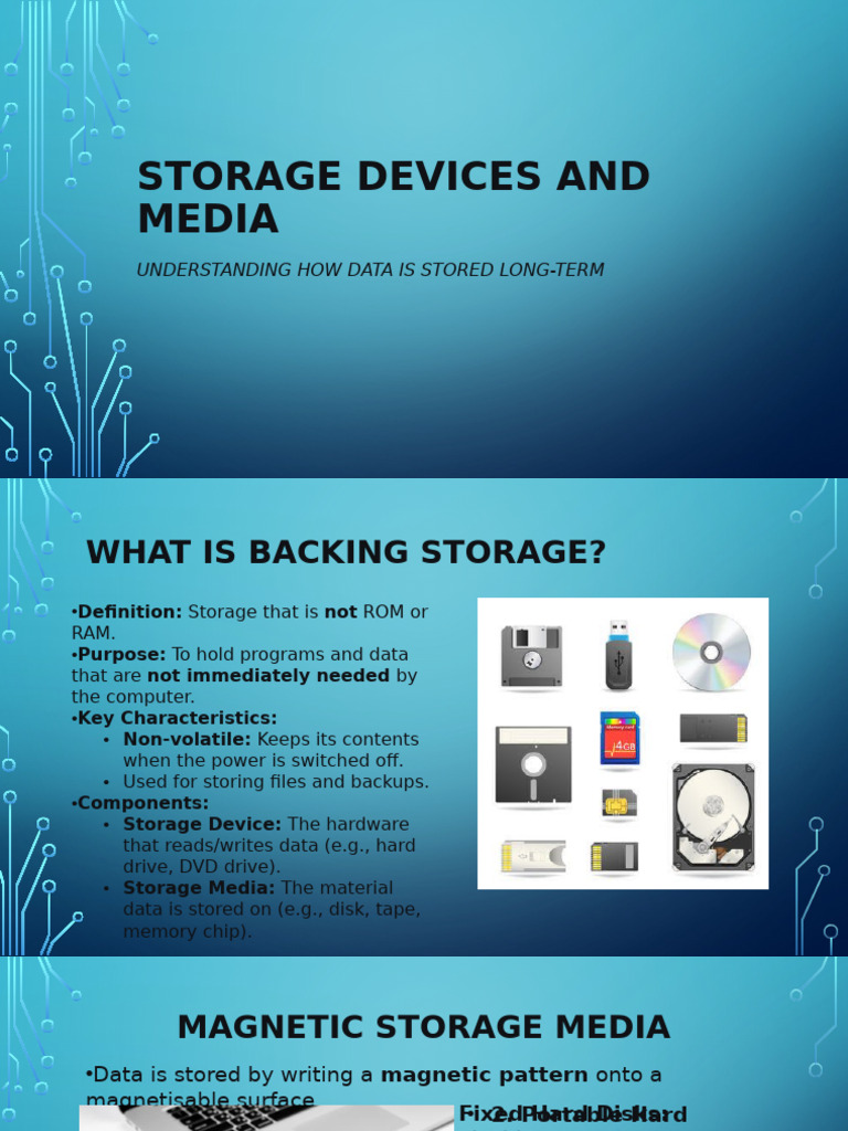 Storage Devices and Media | PDF | Computer Data Storage | Usb Flash Drive