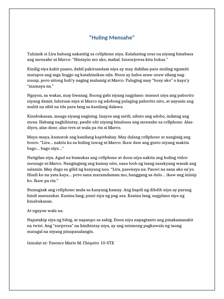 Dagli Huling Mensahe | PDF