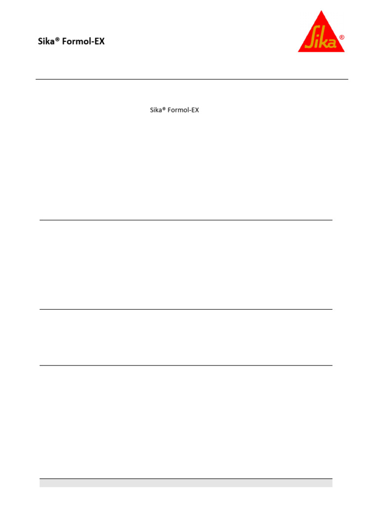 Sika Formol-EX-SAFETY DATA SHEET | PDF | Occupational Safety And Health | Safety