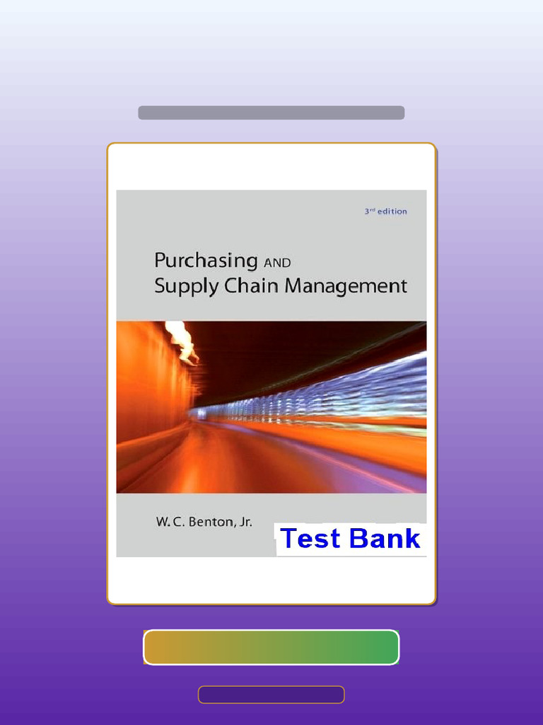 Purchasing and Supply Chain Management 3rd Edition Benton Get PDF Now ...