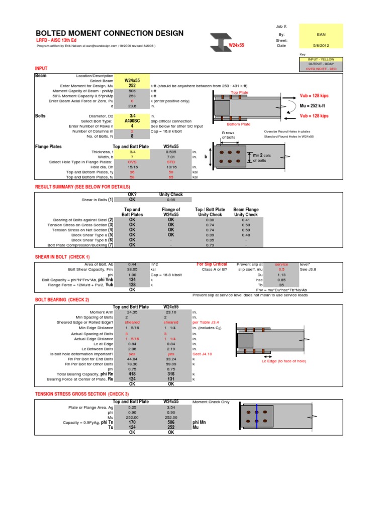 Aisc Bolt Design Example - Design Talk