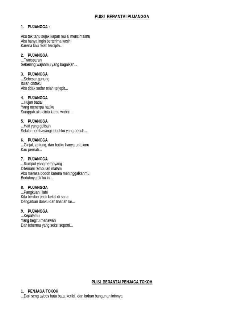Puisi Berantai. Terpisah | PDF