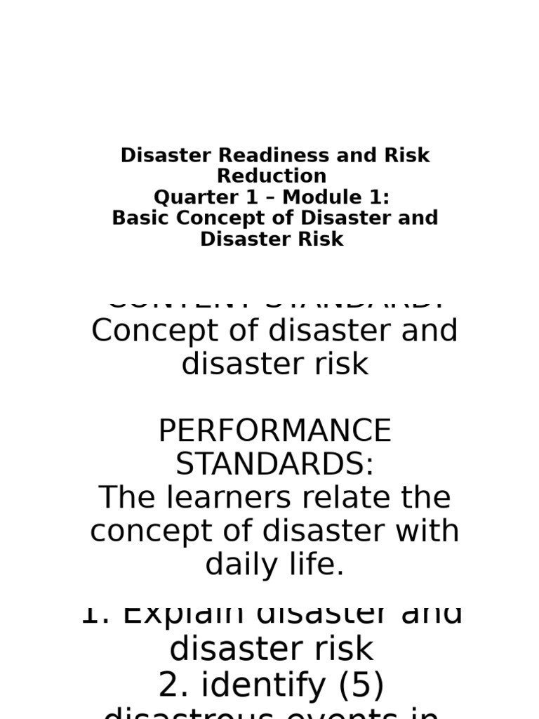 Disaster Risk Concepts and Readiness | PDF | Natural Disasters | Hazards