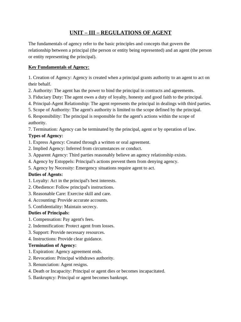 Nme - Elements of Insurance Unit-Iii | PDF | Law Of Agency | Insurance