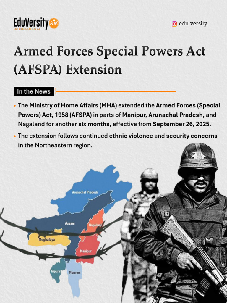 (Edu) Armed Forces (Special Powers) Act (AFSPA) Extension | PDF ...