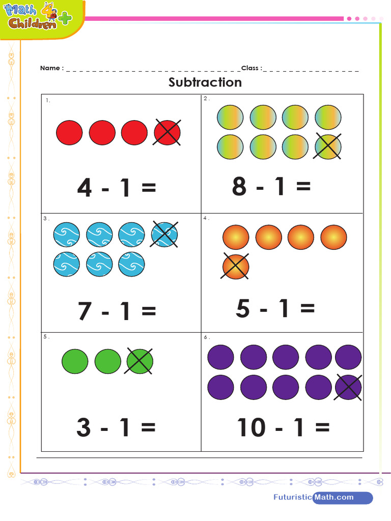 Subtract With Dots | PDF