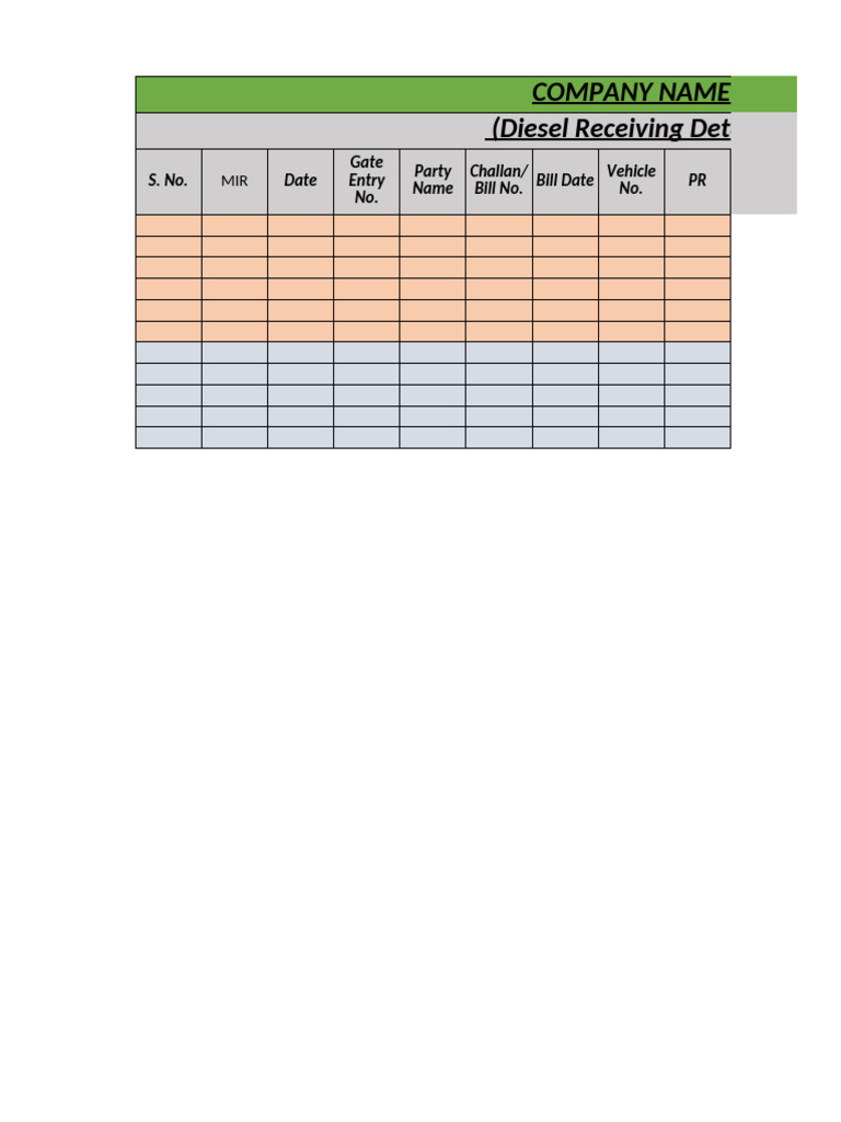 Diesel Receiving Summary Report | PDF