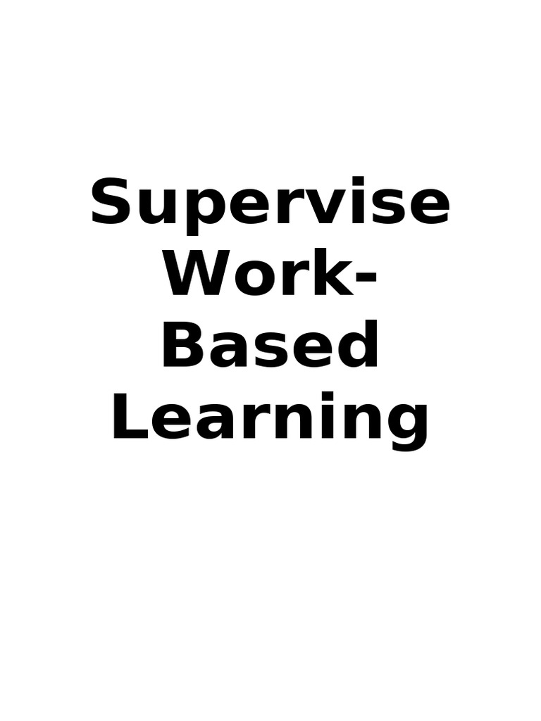 NUDALO Supervise Work Based Learning | PDF | Information | Employment