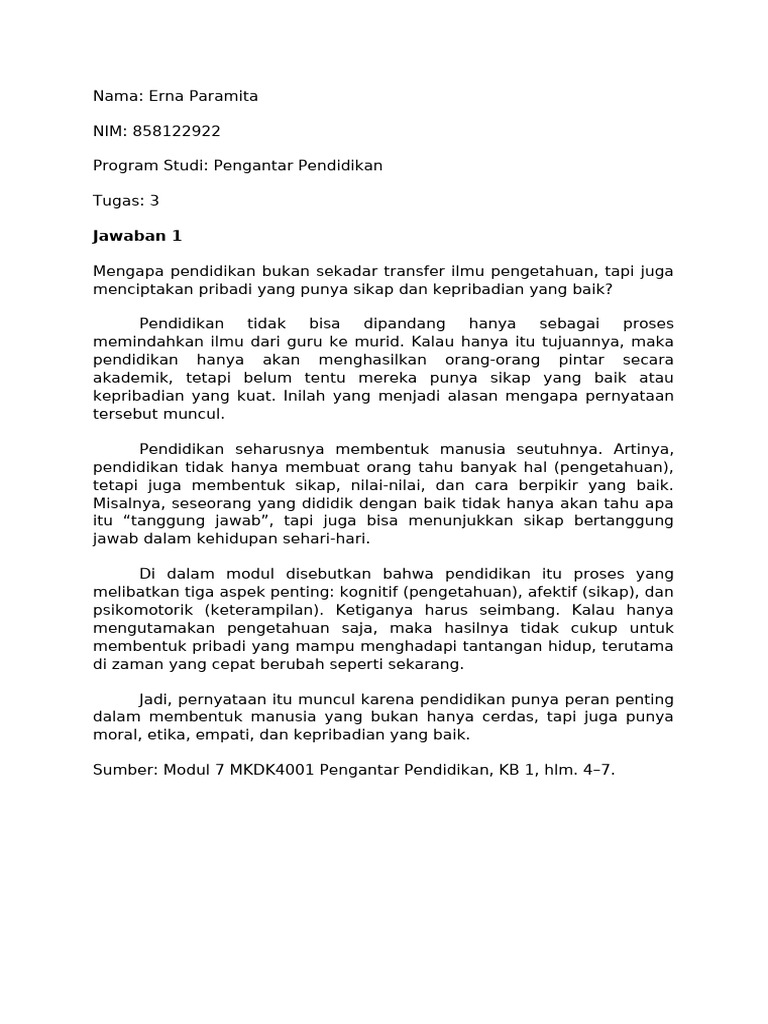 Pengantar Pendidikan 03 Erna | PDF