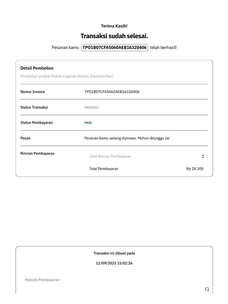 Invoice TPO1B07CFA5060AEB16320406 - TAKAPEDIA - Platform Top Up Game ...