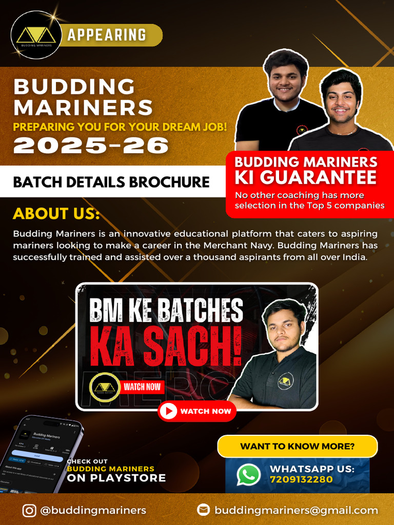 Appearing 4.7 Batch Details Brochure | PDF | Educational Stages | Qualifications