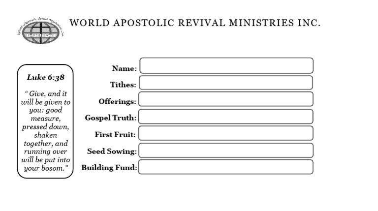 Correct Tithes Template 1 | PDF