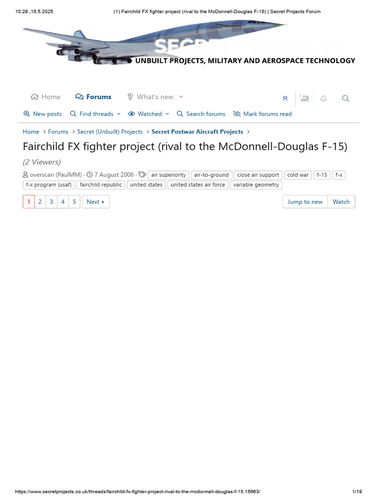 Fairchild FX Fighter Project (Rival To The McDonnell-Douglas F-15 ...