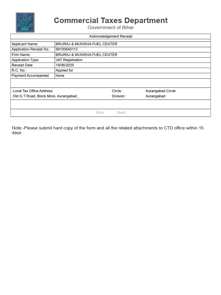 Commercial Taxes Department | PDF