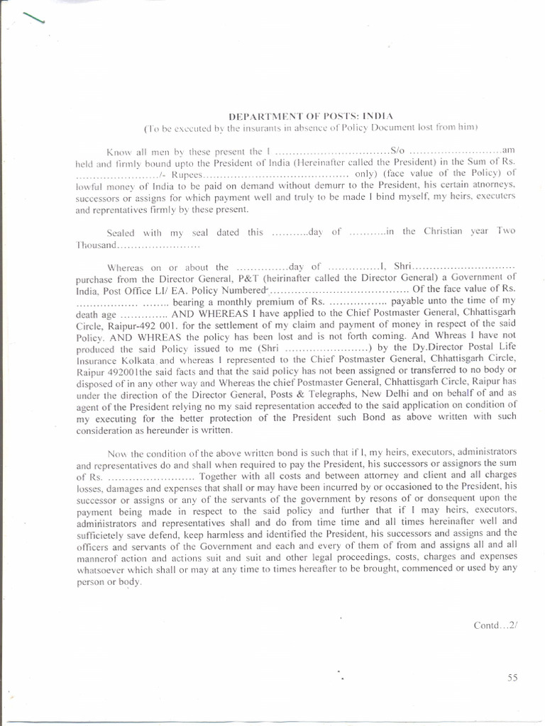 Duplicate Policy Bond 1 | PDF