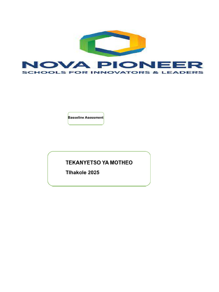 2025 Tekanyetso Ya Motheo Mophato 8 | PDF