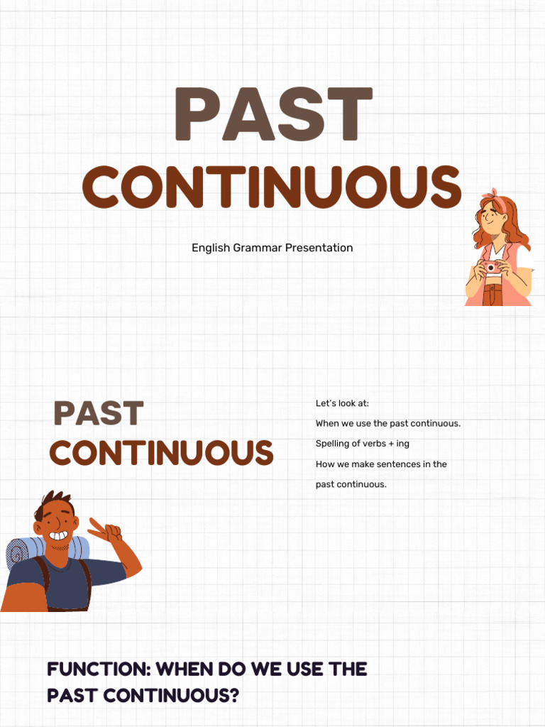 Past Continuous English Education Presentation in Colorful Illustrative ...