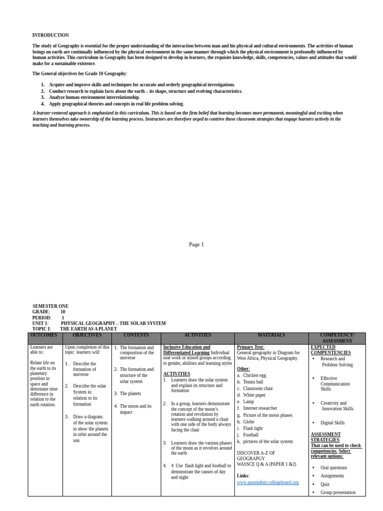 Grade 10 Geography - MOE Curriculum | PDF | Rock (Geology) | Learning