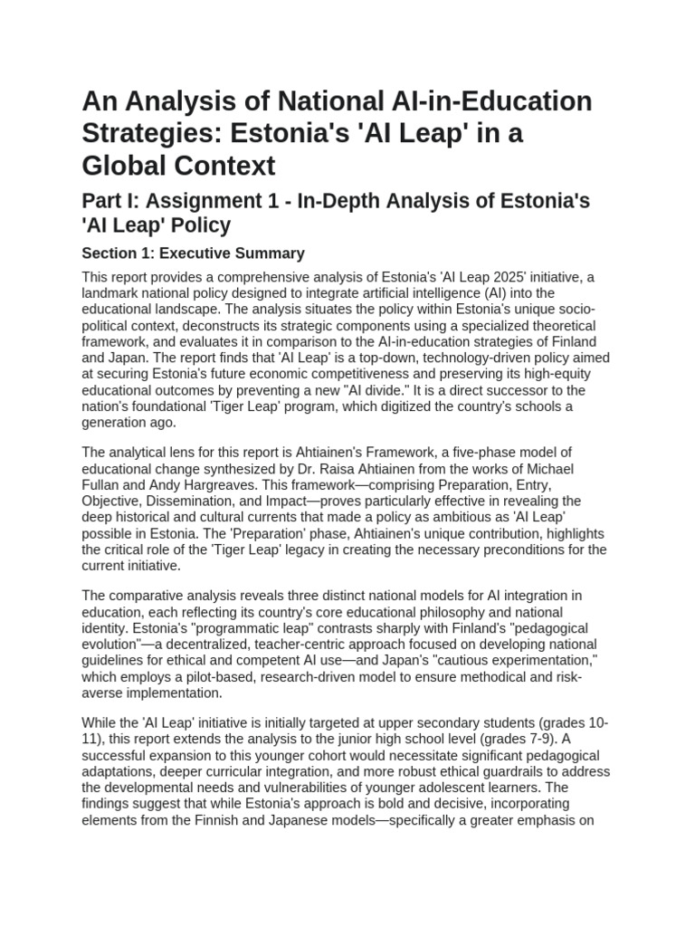 Estonia's AI Leap: Education Strategy Analysis | PDF | Artificial ...
