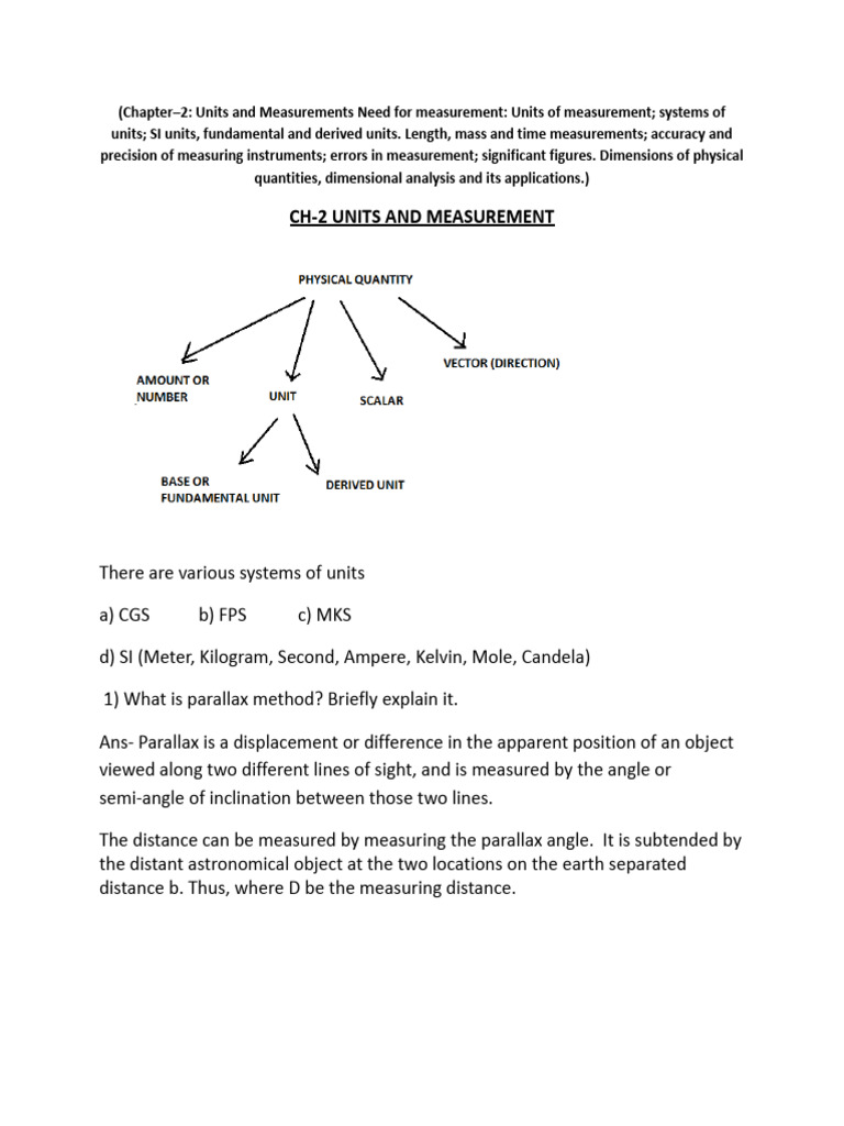 SI Base Units and Measurement Techniques | PDF | Measurement | Physical ...