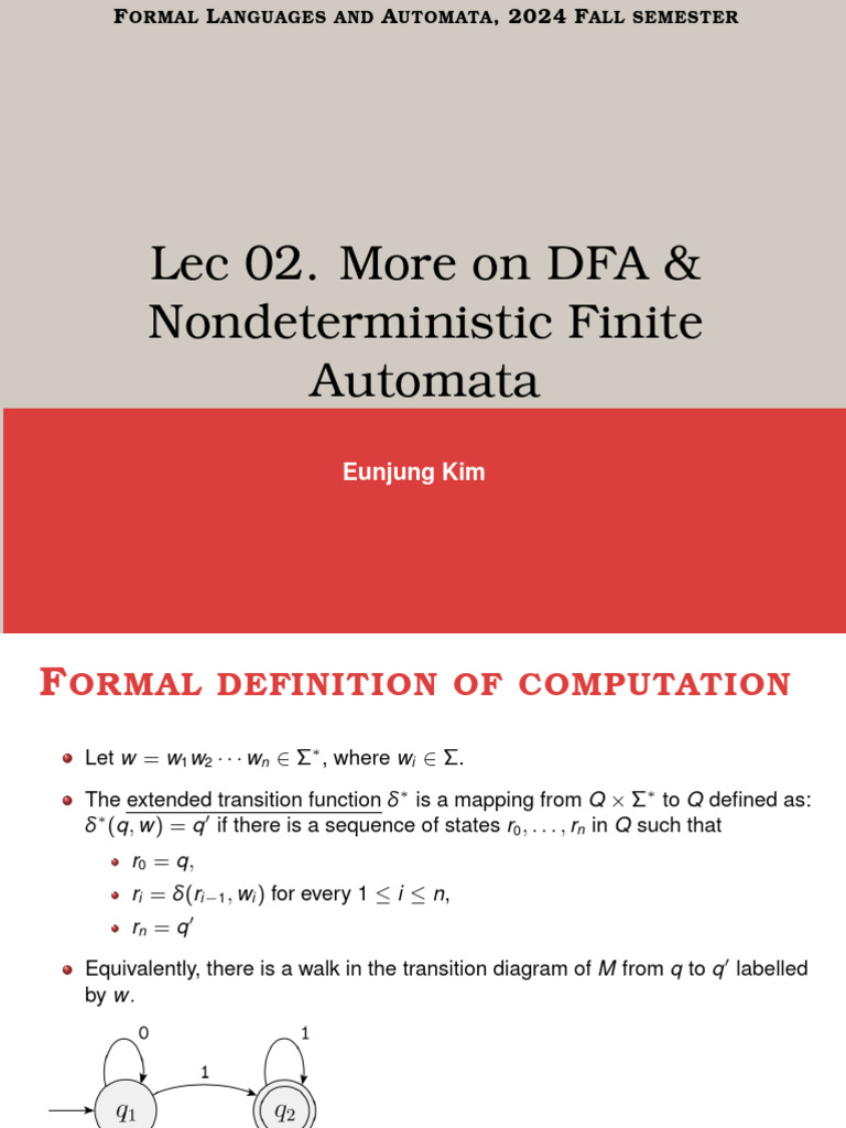 Lec02_NFA | PDF | Automata Theory | Mathematical Logic
