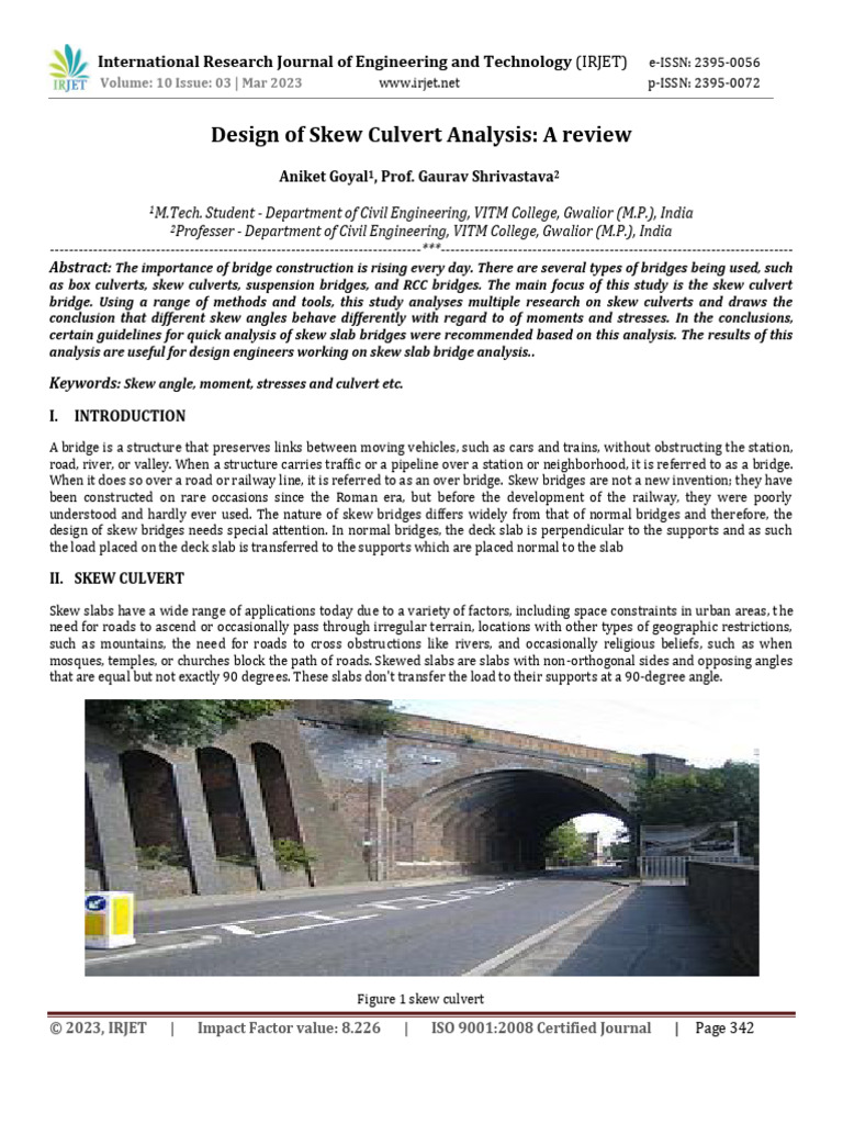 Skew Culvert Design Analysis Review | PDF | Fracture | Bridge