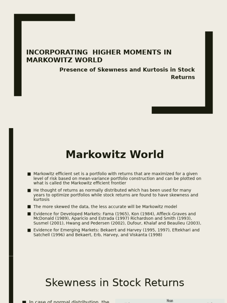Skewness and Kurtosis in Stock Returns | PDF | Skewness | Statistical ...