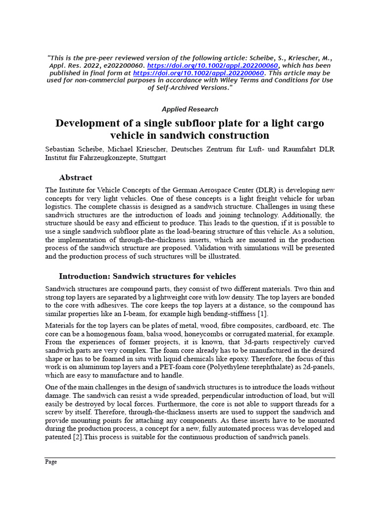 Development of A Single Subfloor Plate For A Light | PDF | Strength Of ...