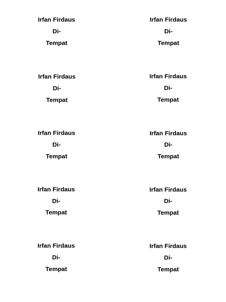 Format Label Undangan | PDF