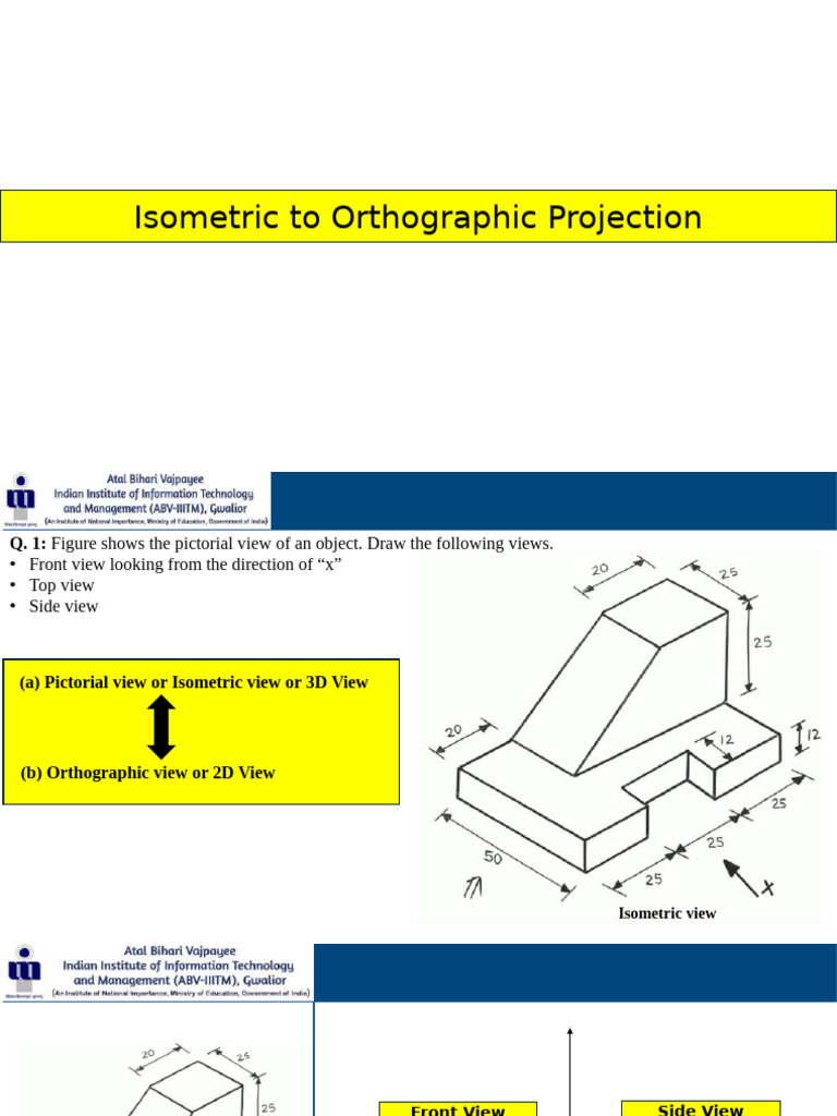 Isometric to Orthographic Projection Guide | PDF | Graphics | Artistic ...