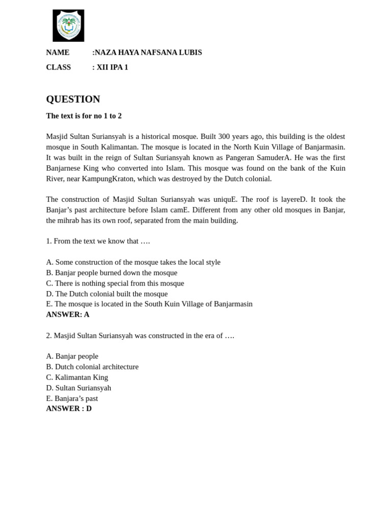 Naza Haya Nafsana Lubis - XII IPA 1-New | PDF