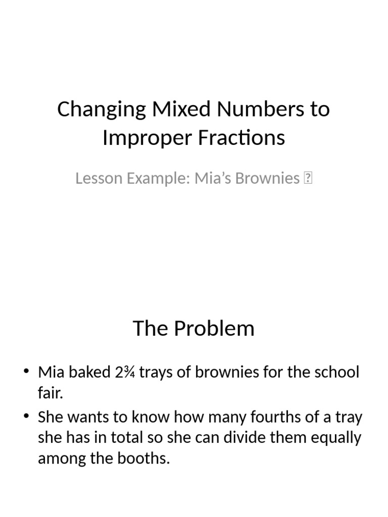 Mias Brownies Fractions Presentation | PDF