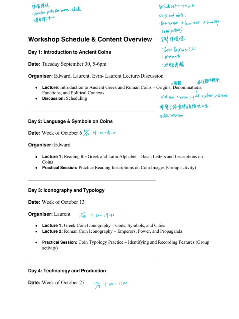 Workshop Schedule | PDF