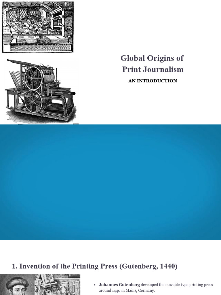 Evolution of Print Journalism History | PDF | Newspapers | Journalism