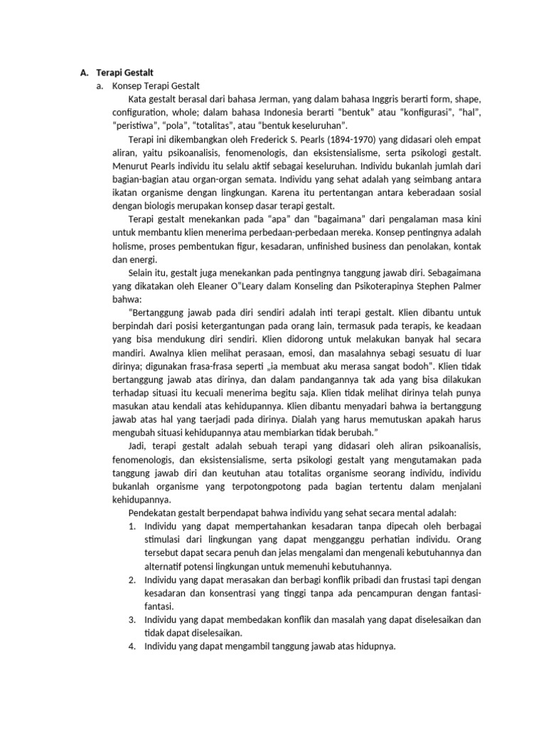 Terapi Gestalt | PDF