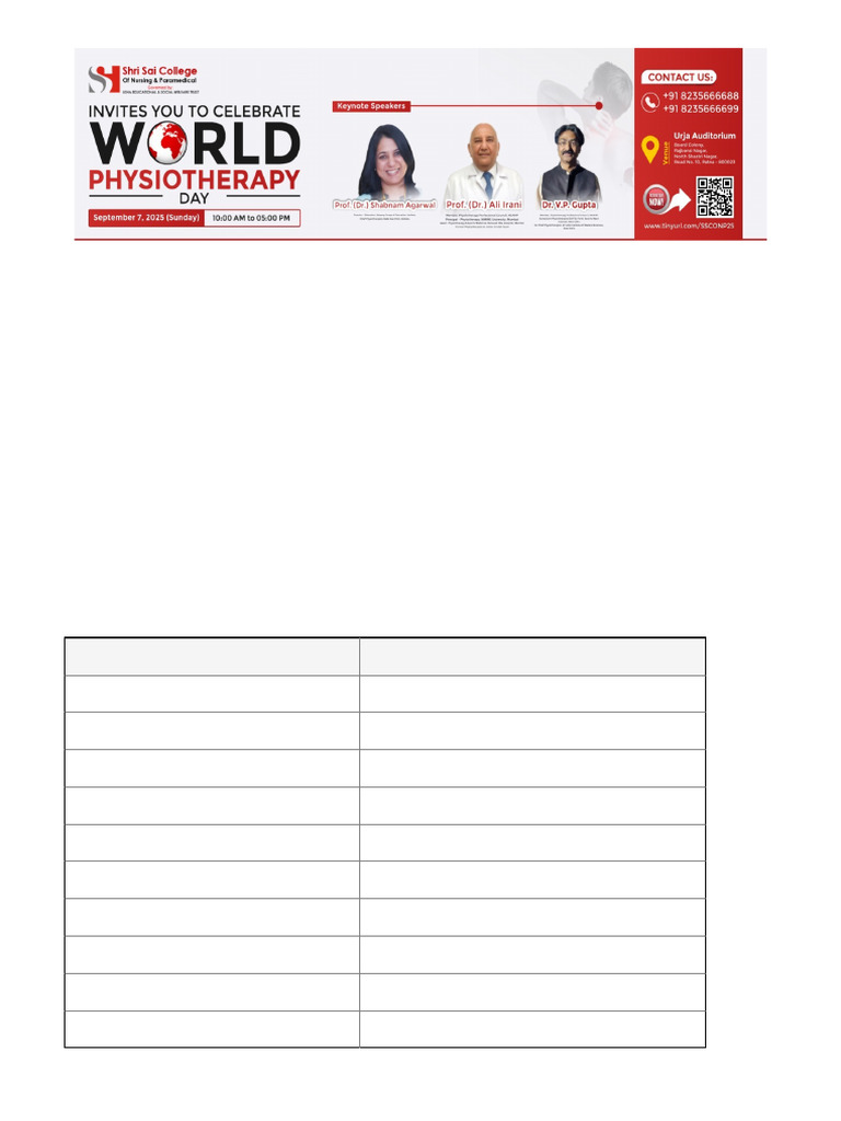 World Physiotherapy Day Registration Form v2 | PDF